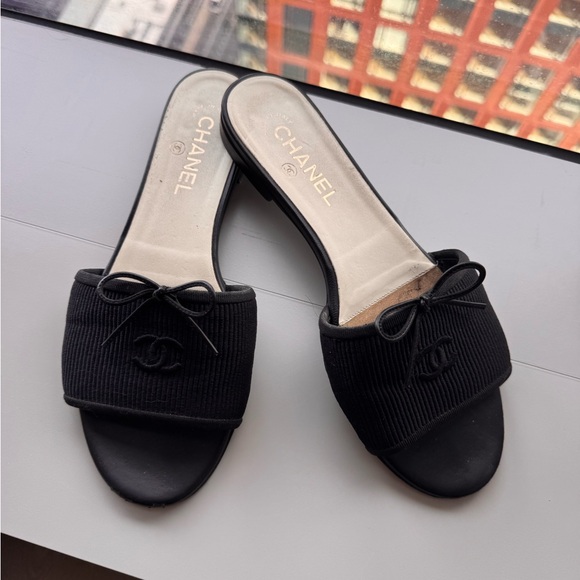 CHANEL | Shoes | Chanel Black Womens Slide Sandals | Poshmark